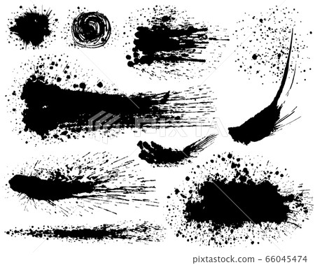 Calligraphy splash brush illustration set - Stock Illustration ...