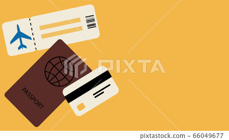 Travel background, airplane ticket, passport and - Stock Illustration ...
