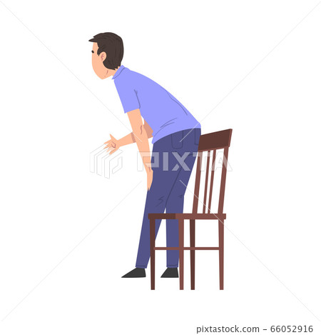 Young Man Getting up from his Chair, Side View...-插圖素材 [66052916] - PIXTA圖庫