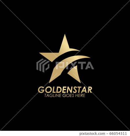 Golden stars icon logo design vector template - Stock Illustration ...