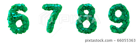 Number plastic set 6, 7, 8, 9 made of 3d render... - Stock Illustration ...