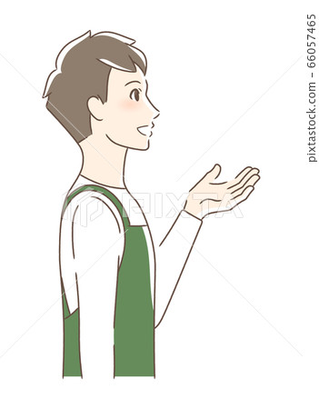 Side profile of a man holding his hand smiling - Stock Illustration ...