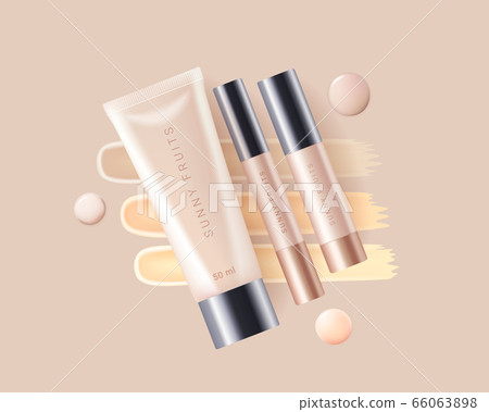 Concealer, foundation cosmetic ads template - Stock Illustration ...