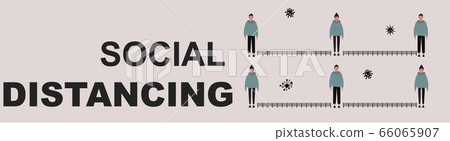 Vector illustration of people keeping safe... - Stock Illustration ...