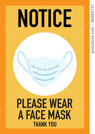 Notice please wear a face mask signage vector... - Stock Illustration ...