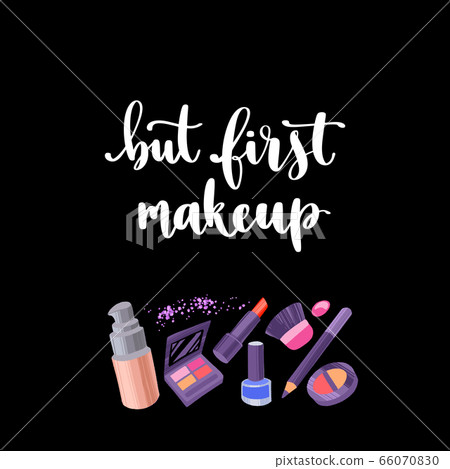 Modern calligraphy style makeup phrase.... - Stock Illustration ...