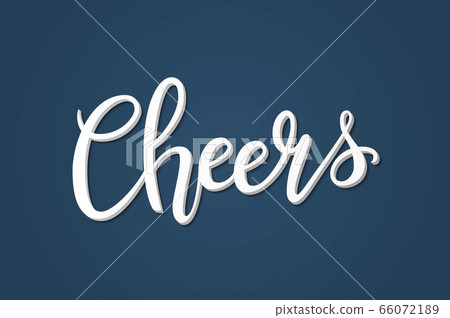 Cheers hand-drawn lettering decoration text... - Stock Illustration ...