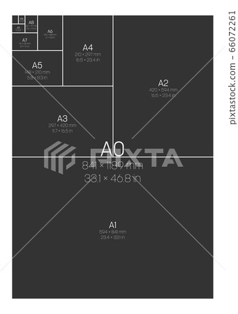 A Series Paper Sizes. With labels and... - Stock Illustration [66072261 ...