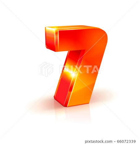 3d shiny red number collection - 7 seven-插圖素材 [66072339] - PIXTA圖庫