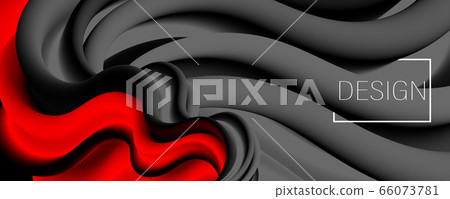 Red Gradient. Ink Liquid. 3d Wave. Fluid Color. - Stock Illustration ...