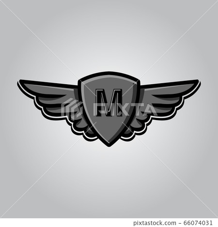 Initial Letter M, Shield Security, wing logo - Stock Illustration [66074031] - PIXTA