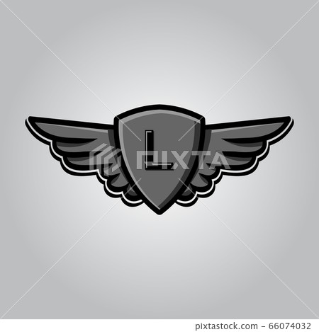 Initial Letter L, Shield Security, wing logo-插圖素材 [66074032] - PIXTA圖庫