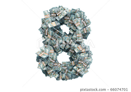 Number 8 from dollar packs. 3D rendering - Stock Illustration [66074701 ...
