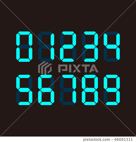 Vector illustration of digital numbers (blue) - Stock Illustration ...