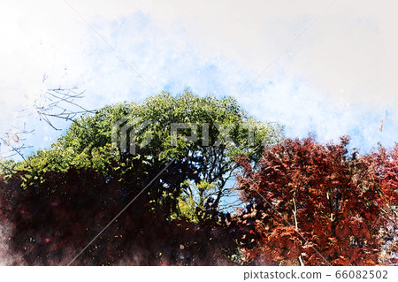 Abstract colorful branch tree in forest on... - Stock Illustration ...