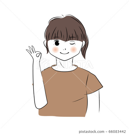 Female OK sign illustration - Stock Illustration [66083442] - PIXTA