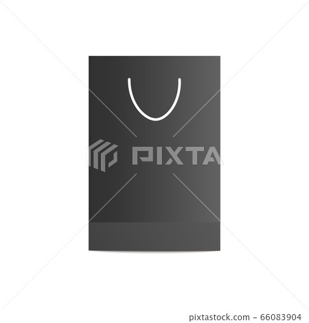 Black matte shopping bag from side view. - Stock Illustration [66083904 ...