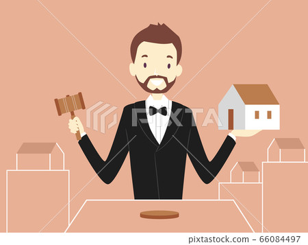 Man Estate Auctioneer Job Illustration - Stock Illustration [66084497 ...