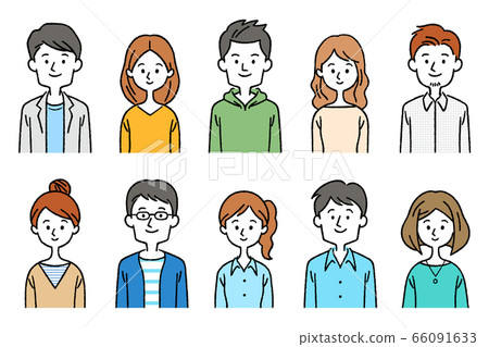 Illustration set of multiple men and women - Stock Illustration ...