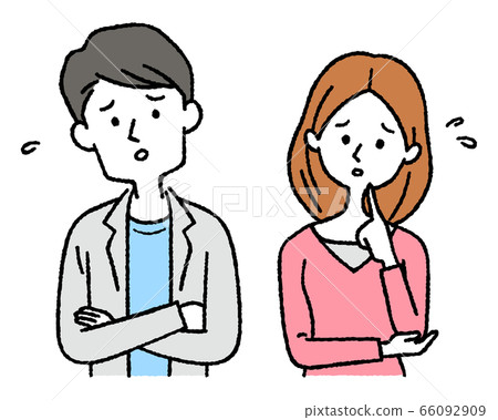 A couple with an impatient expression - Stock Illustration [66092909 ...