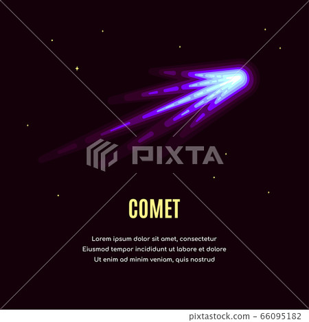 Space banner design with comet, flat style... - Stock Illustration ...