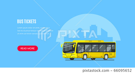 Bus tickets concept banner design. Flat style... - Stock Illustration ...