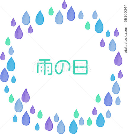 Watercolor style raindrop circle frame with text - Stock Illustration ...
