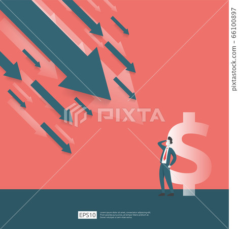 business finance crisis concept. money fall down - Stock Illustration ...