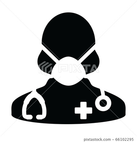 Doctor icon vector with surgical face mask... - Stock Illustration ...