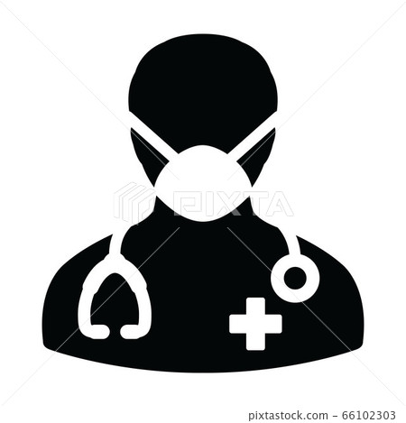 Doctor icon vector with surgical face mask male...-插圖素材 [66102303 ...