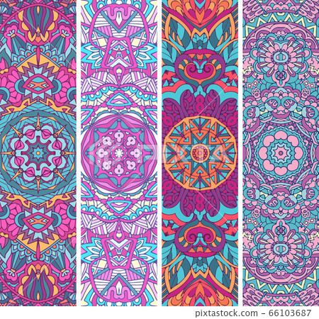 Vintage colorful ornamental vector ethnic banner - Stock Illustration ...