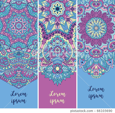 Vintage colorful ornamental vector ethnic banner - Stock Illustration ...