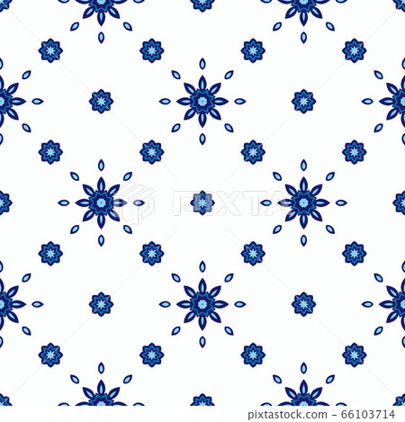 Seamless abstract tiled pattern vector blue and - Stock Illustration ...