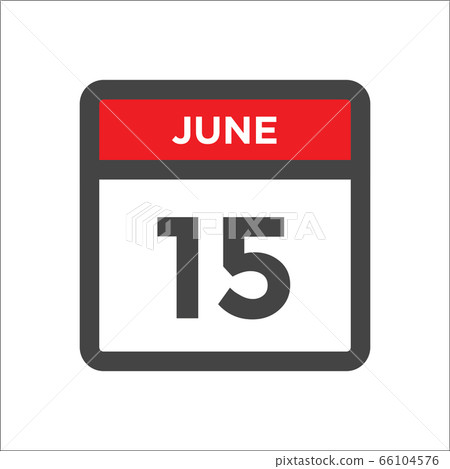 June 15 calendar icon with day of month - Stock Illustration [66104576 ...