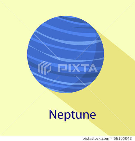 Neptune planet icon, flat style - Stock Illustration [66105048] - PIXTA