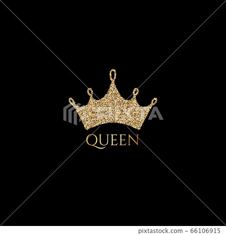 Trendy lettering Queen with gold crown image for - Stock Illustration ...