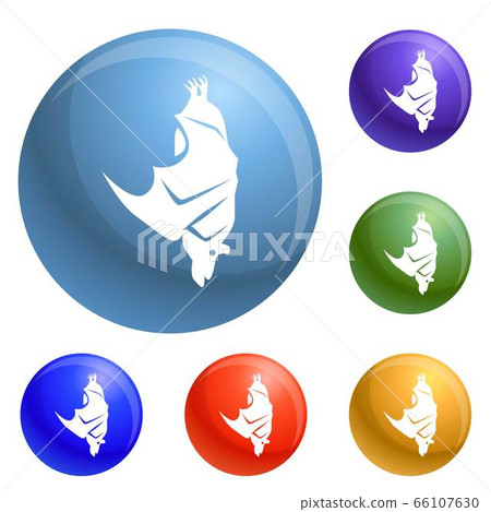 Sleeping bat icons set vector - Stock Illustration [66107630] - PIXTA
