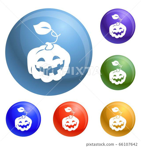Pumpkin icons set vector - Stock Illustration [66107642] - PIXTA