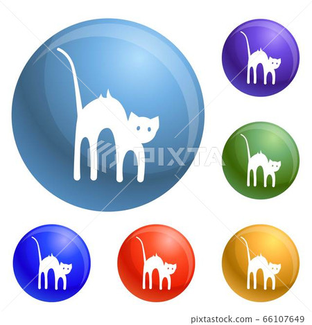 Scary cat icons set vector - Stock Illustration [66107649] - PIXTA