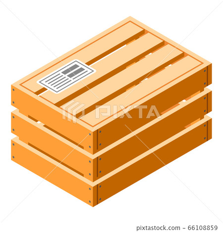 Closed wood crate icon, isometric style - Stock Illustration [66108859 ...