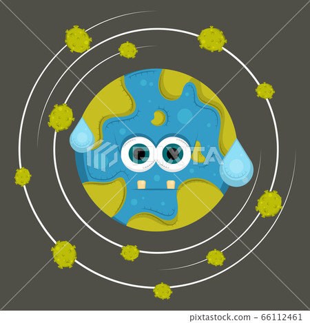 Cartoon of a sad earth planet - Stock Illustration [66112461] - PIXTA