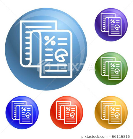 Finance paper icons set vector - Stock Illustration [66116816] - PIXTA