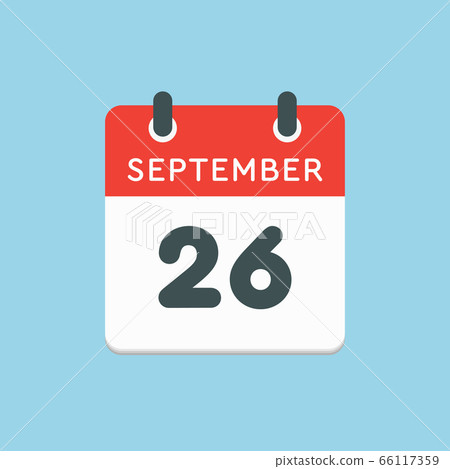 Calendar icon day 26 September, template date days - Stock Illustration ...
