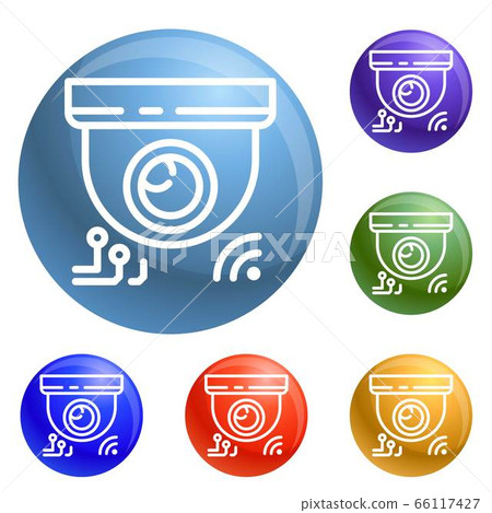 Indoor security camera icons set vector-插圖素材 [66117427] - PIXTA圖庫