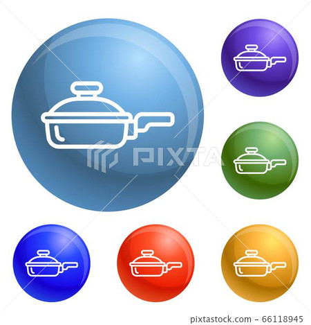 Griddle icons set vector - Stock Illustration [66118945] - PIXTA