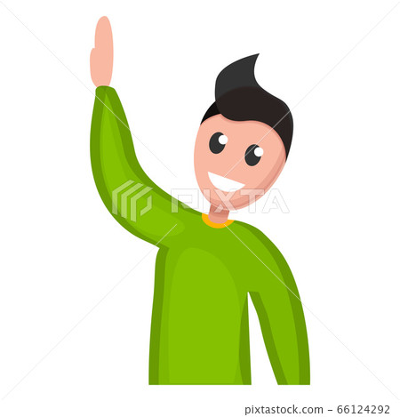 Boy hand up icon, cartoon style - Stock Illustration [66124292] - PIXTA