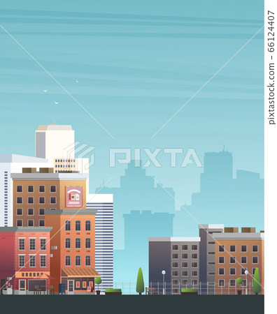 Downtown vector illustration isolated on - Stock Illustration [66124407 ...