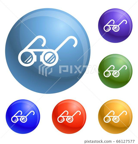 Round glasses icons set vector - Stock Illustration [66127577] - PIXTA