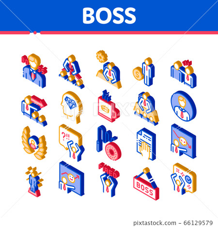 Boss Leader Company Isometric Icons Set Vector-插圖素材 [66129579] - PIXTA圖庫