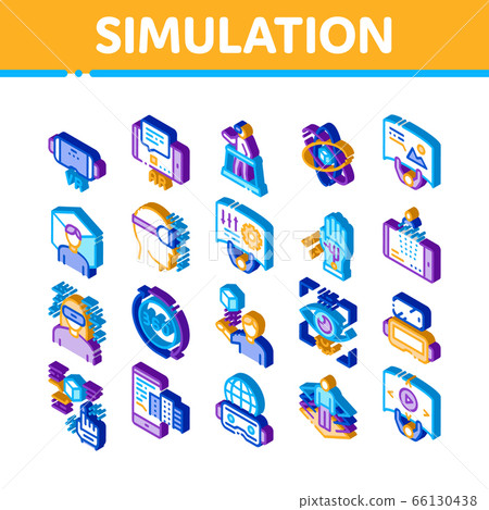 Simulation Equipment Isometric Icons Set Vector - Stock Illustration ...